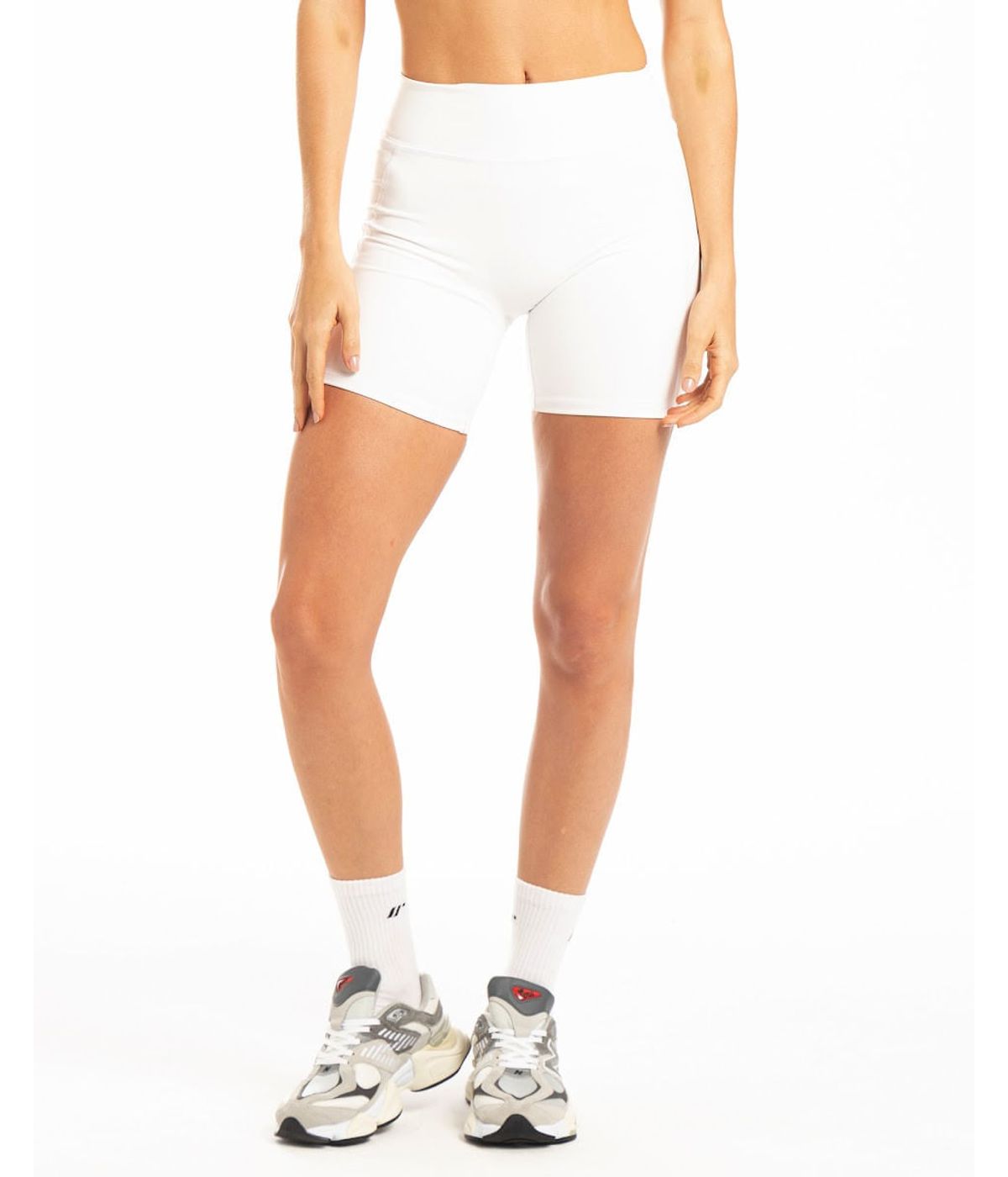 Licra Corta para Mujer Pretina Anatómica, color blanco - racketball